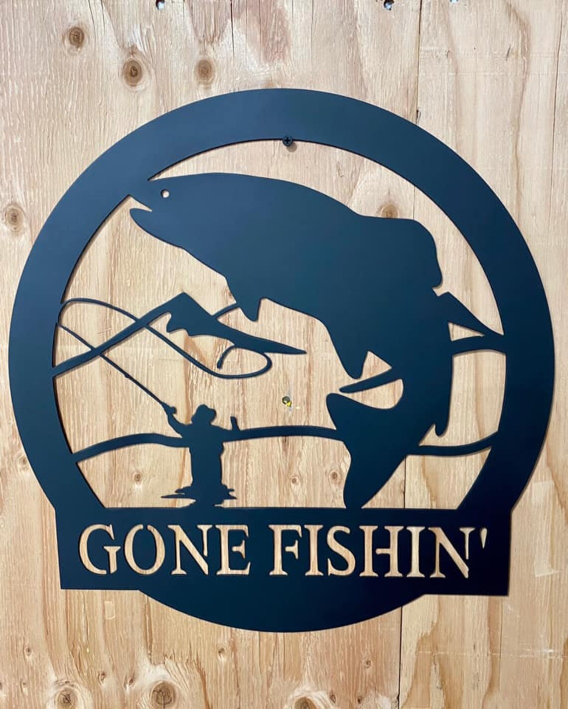 Custom Metal Sign, Fly Fishing, Mountains, Wall Decor, Cabin Decor - Etsy