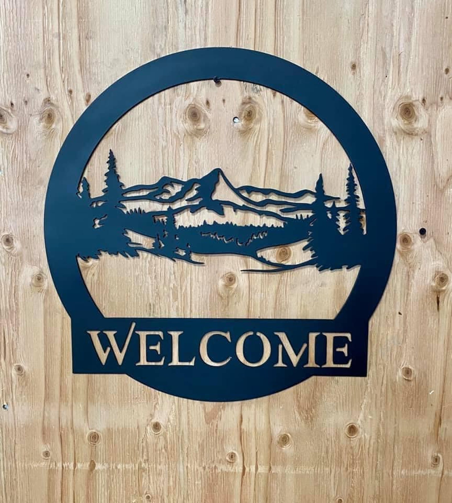 Custom Metal Sign Mountain 2 Scene Cabin Decor - Etsy