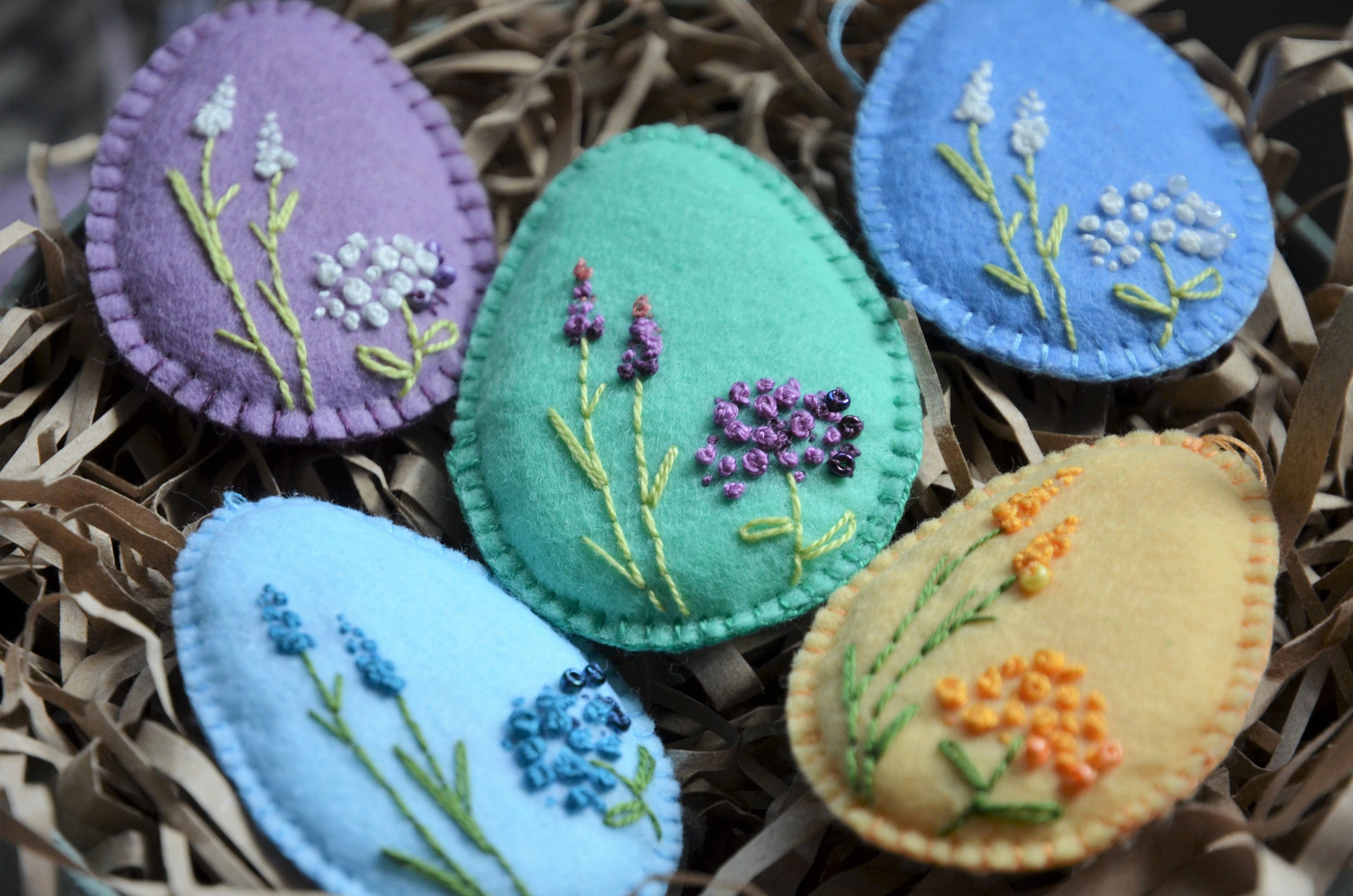 Felt Easter Egg Handmade Colorful Easter Ornament | Etsy