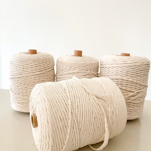 Single Strand Macrame Cord 3mm | Natural White Macrame String | Single ...