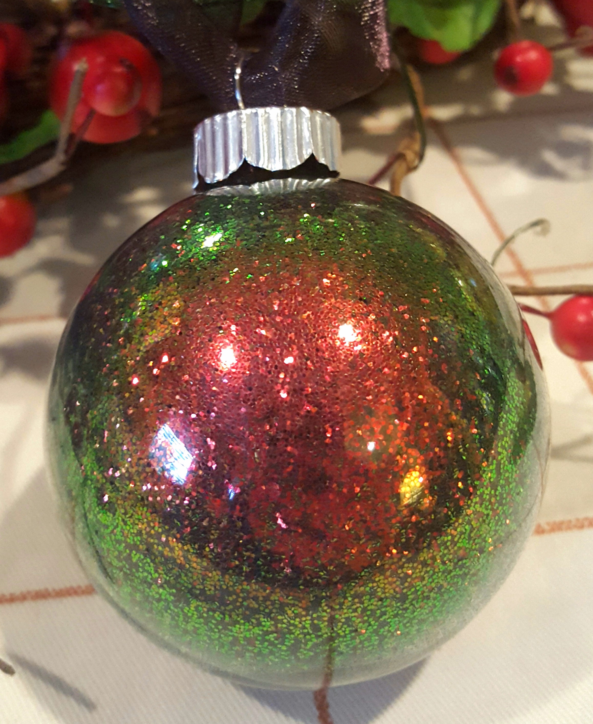 Set of 3 Ornaments, Glitter Ornament Set, Color Changing Ornaments ...