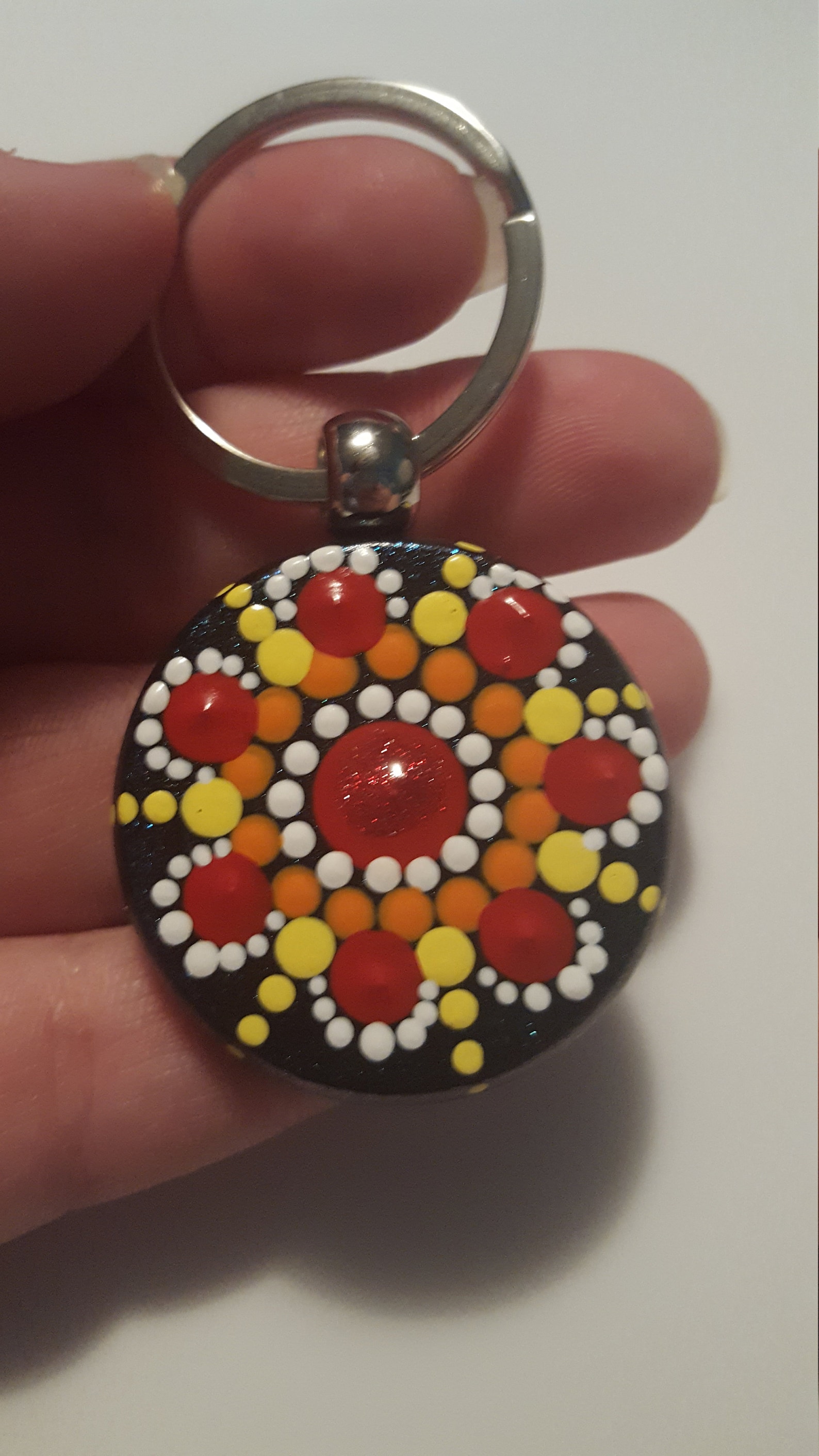 Mandala Keychain Dot Art Keychains for Women Dot Art - Etsy