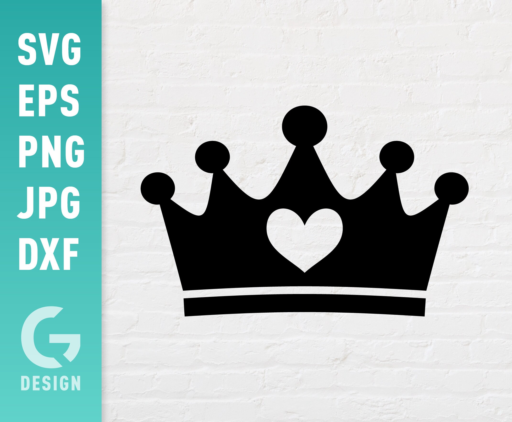 Crown With Heart Tiara SVG File Png Jpg Dxf Easy to Cut - Etsy Canada