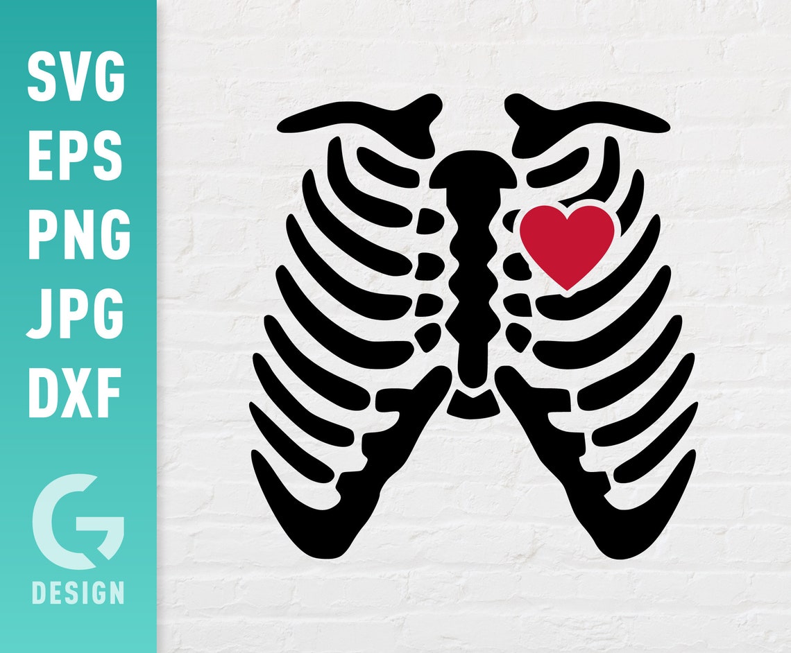 Skeleton Chest SVG File Png Jpg Dxf Easy to Cut Files Rib | Etsy