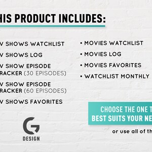 TV Shows and Movies Tracker Fillable Worksheets | A4 & A5 PDF Size ...