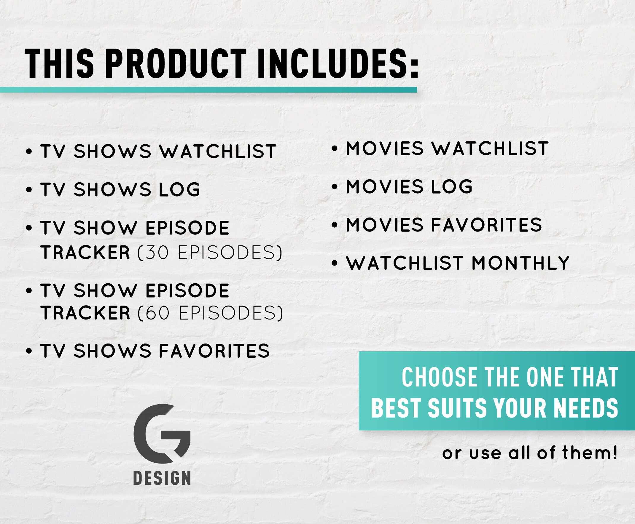 Tv Shows and Movies Tracker Fillable Worksheets A4 & A5 PDF - Etsy