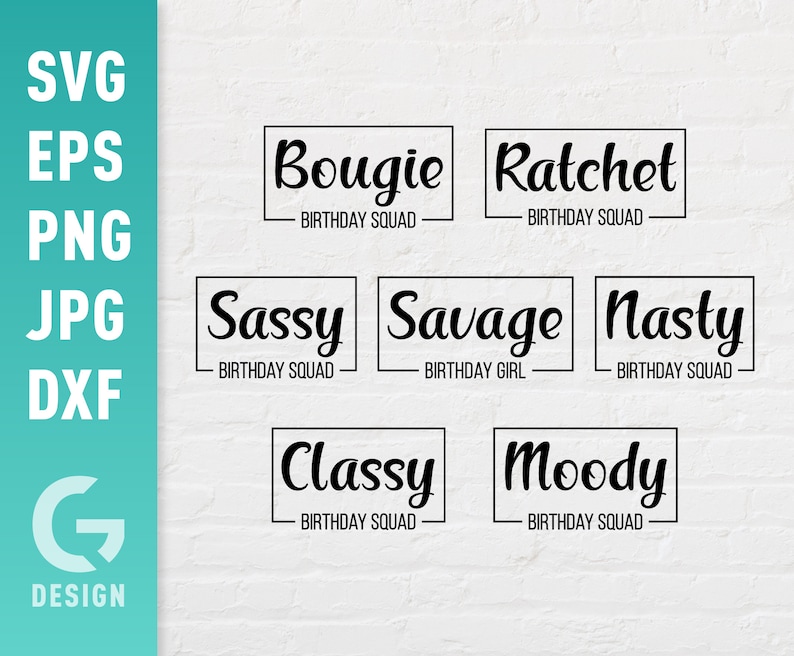 Birthday Group SVG File Png Savage Girls Squad Matching - Etsy