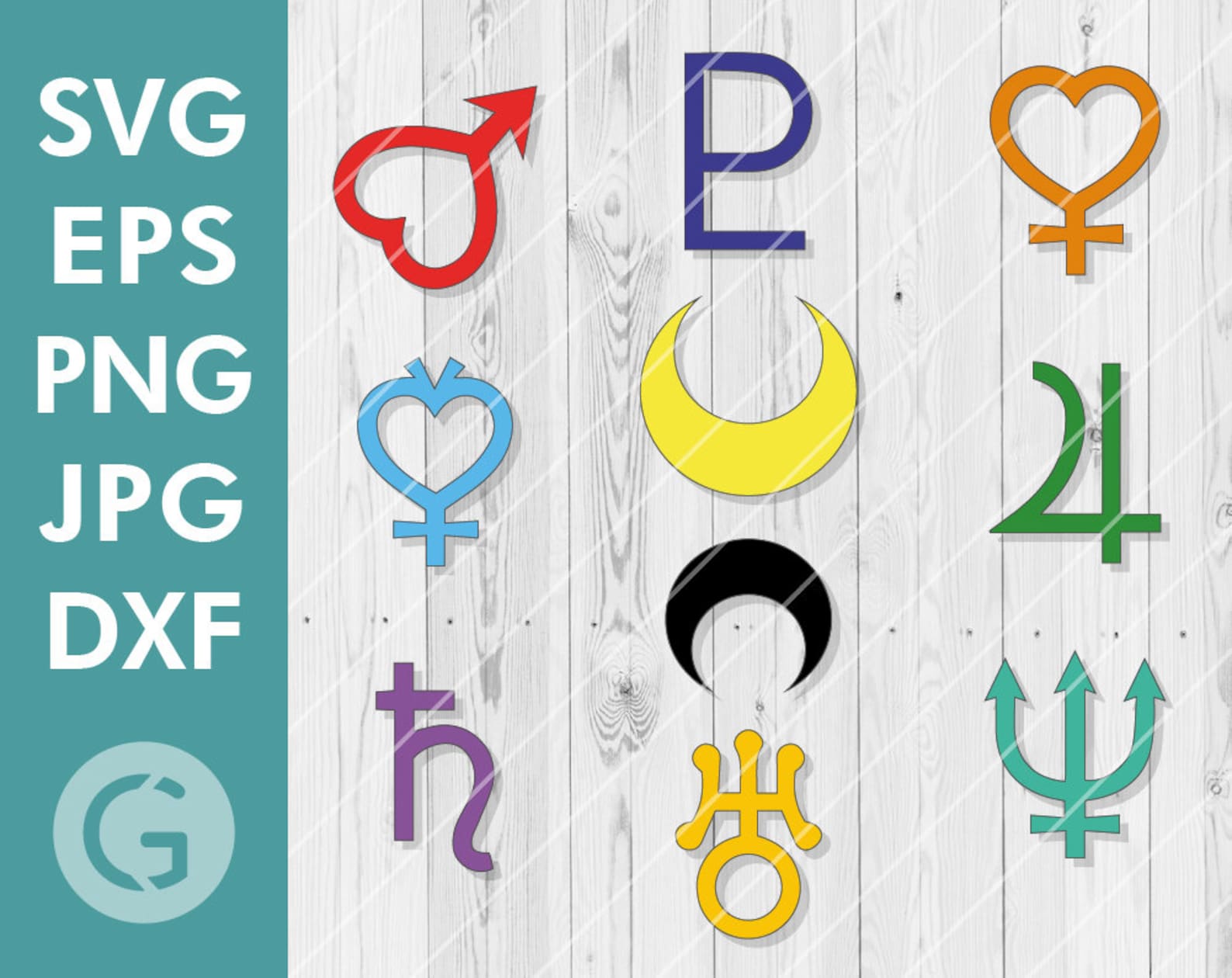 Sailor Moon Symbols SVG File Png Jpg Dxf Easy to Cut Files - Etsy Finland