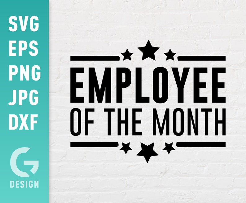 Employee of the Month SVG File Png Jpg Dxf Gift Award for - Etsy