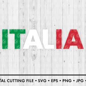 Italia SVG File Png Jpg Dxf Easy to Cut Files Italy Flag - Etsy