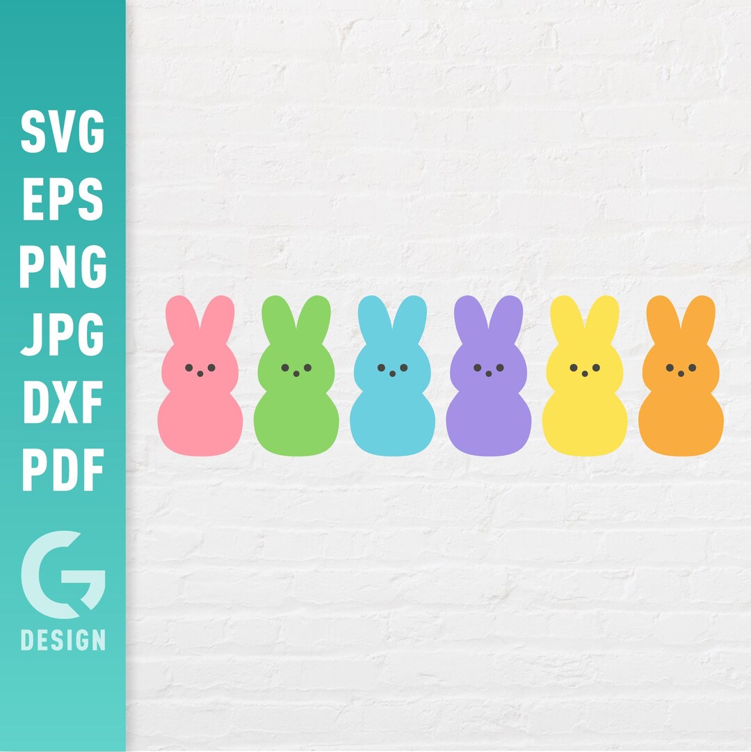 Easter Bunny Peeps SVG , Spring Crafts Png , Cute Rabbit Ears Clipart ...