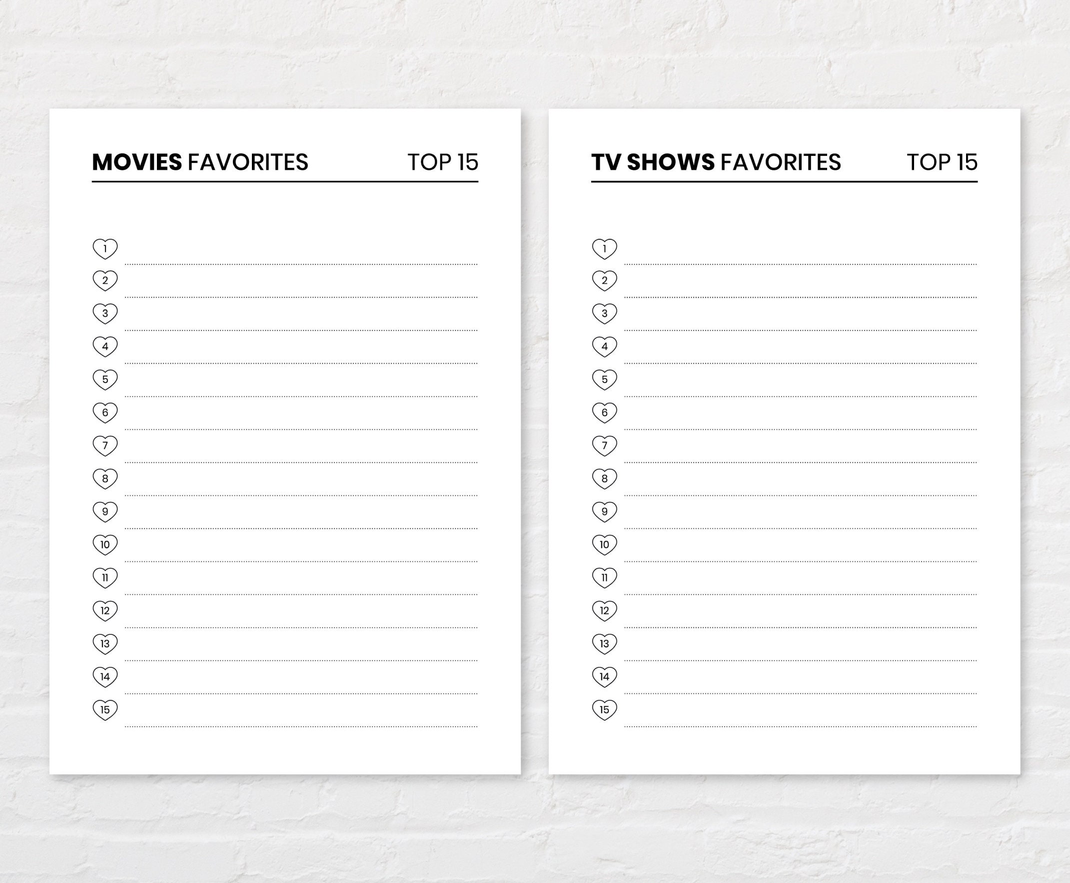 Tv Shows and Movies Tracker Fillable Worksheets A4 & A5 PDF - Etsy