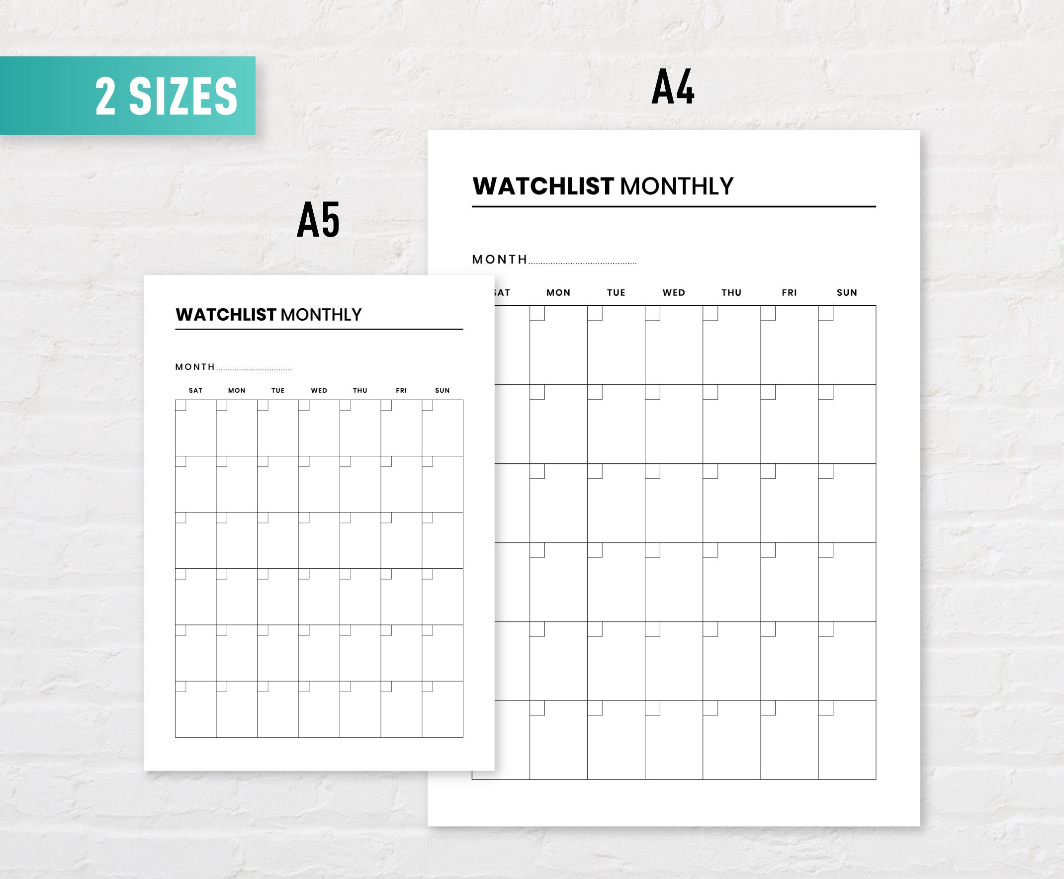 Tv Shows and Movies Tracker Fillable Worksheets A4 & A5 PDF - Etsy