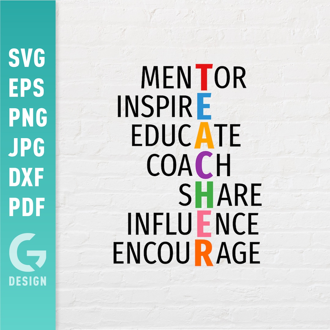 Teacher Definition SVG Teaching Sayings Educator Main Teach School ...