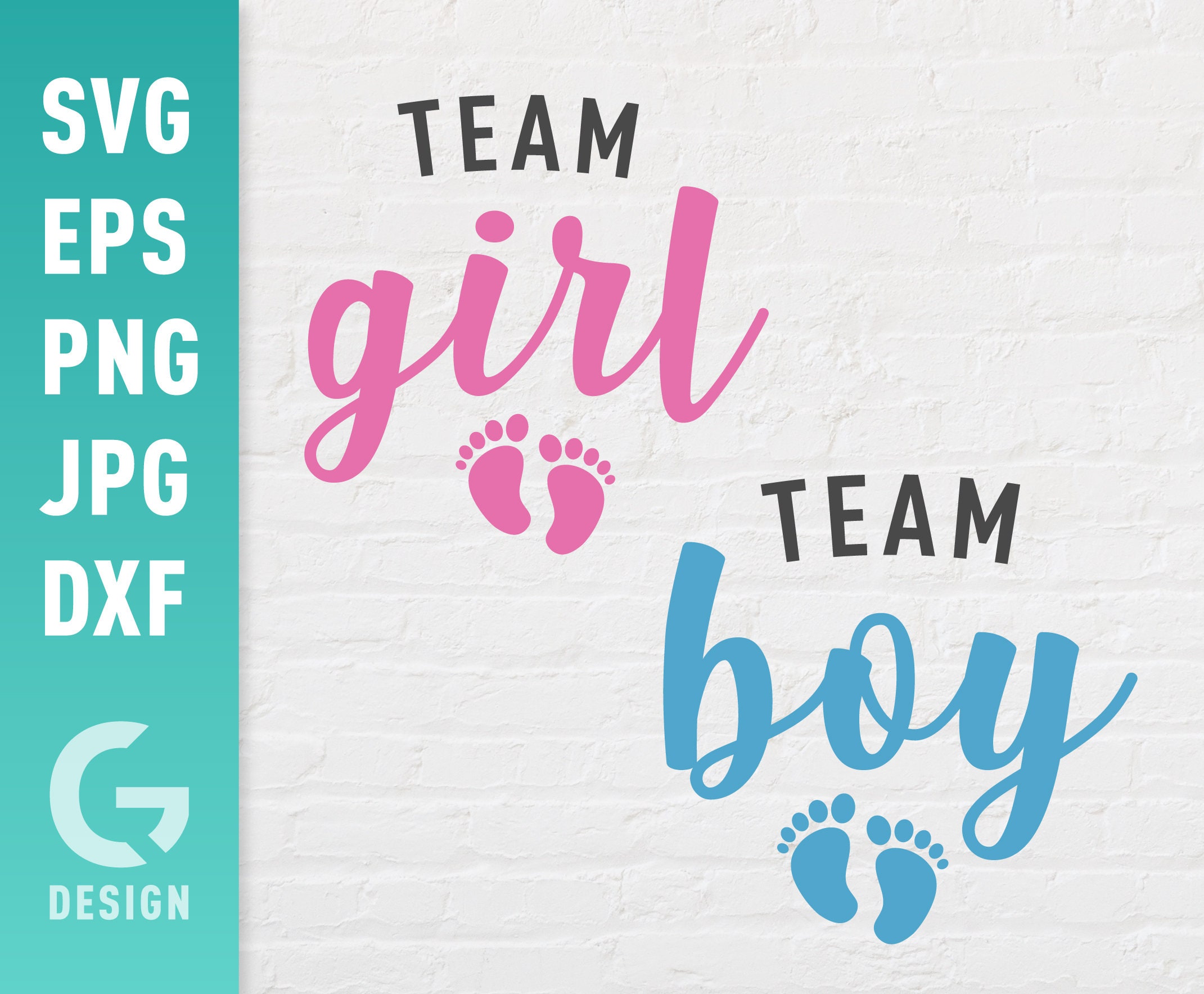 Team Girl Team Boy SVG File Png Jpg Dxf Gender Reveal Party - Etsy Hong ...