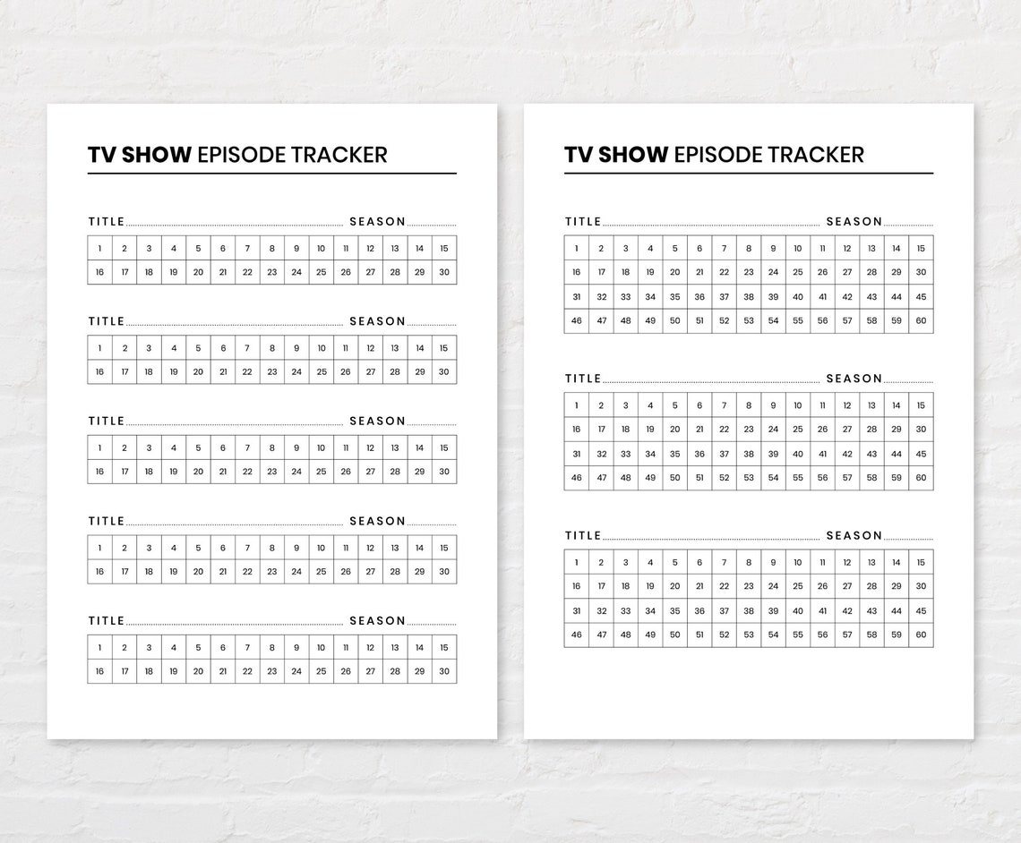 Tv Shows and Movies Tracker Fillable Worksheets A4 & A5 PDF - Etsy