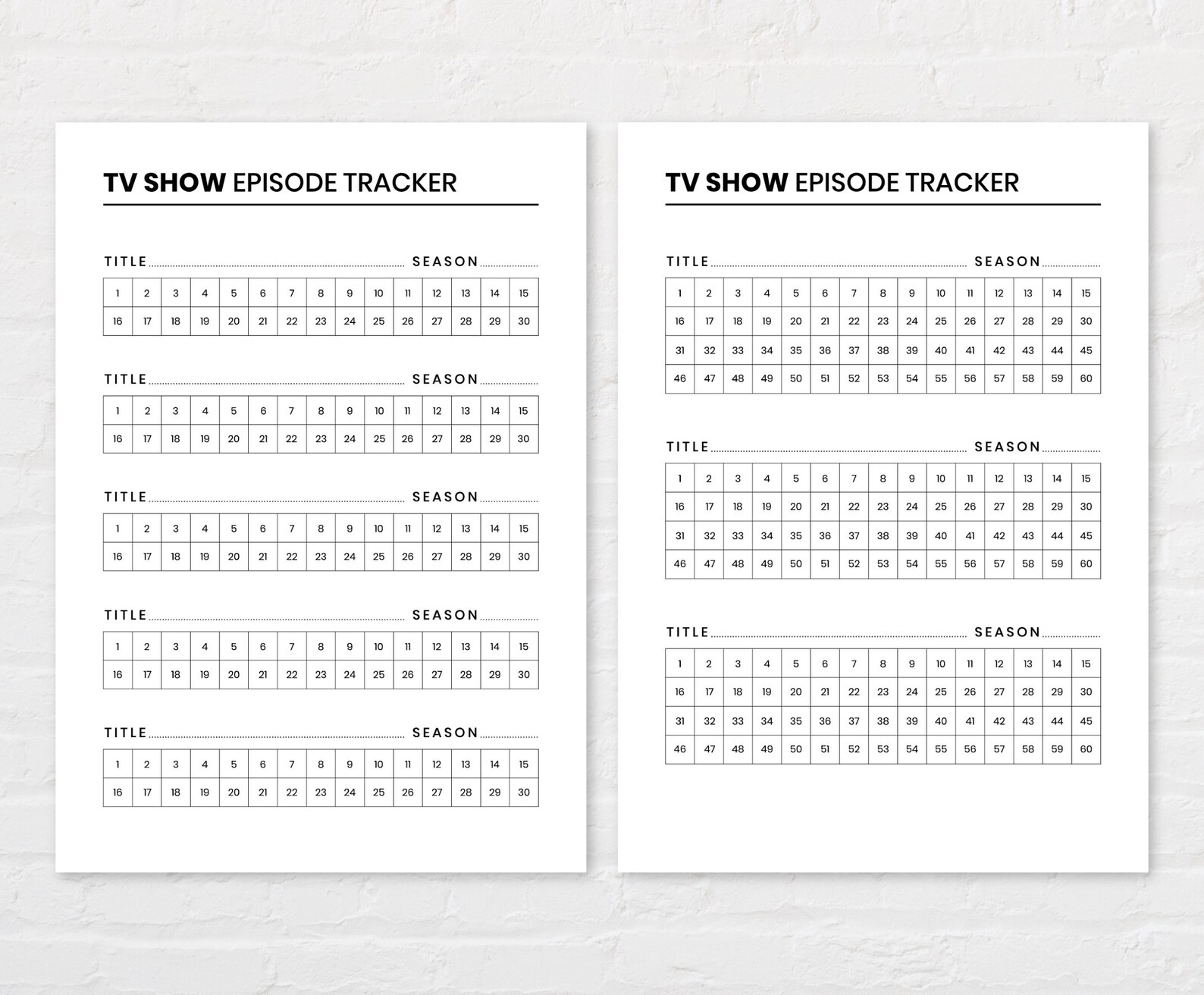 Tv Shows and Movies Tracker Fillable Worksheets A4 & A5 PDF - Etsy