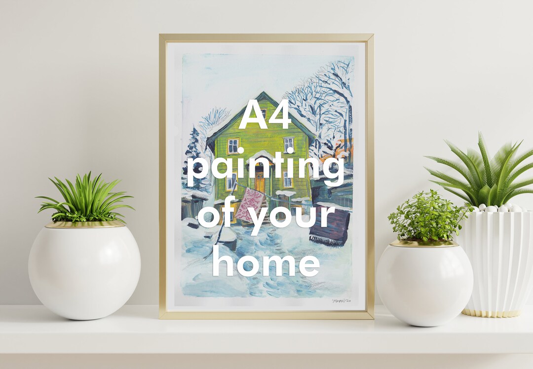 A4 Commission Painting of Your Home - Etsy