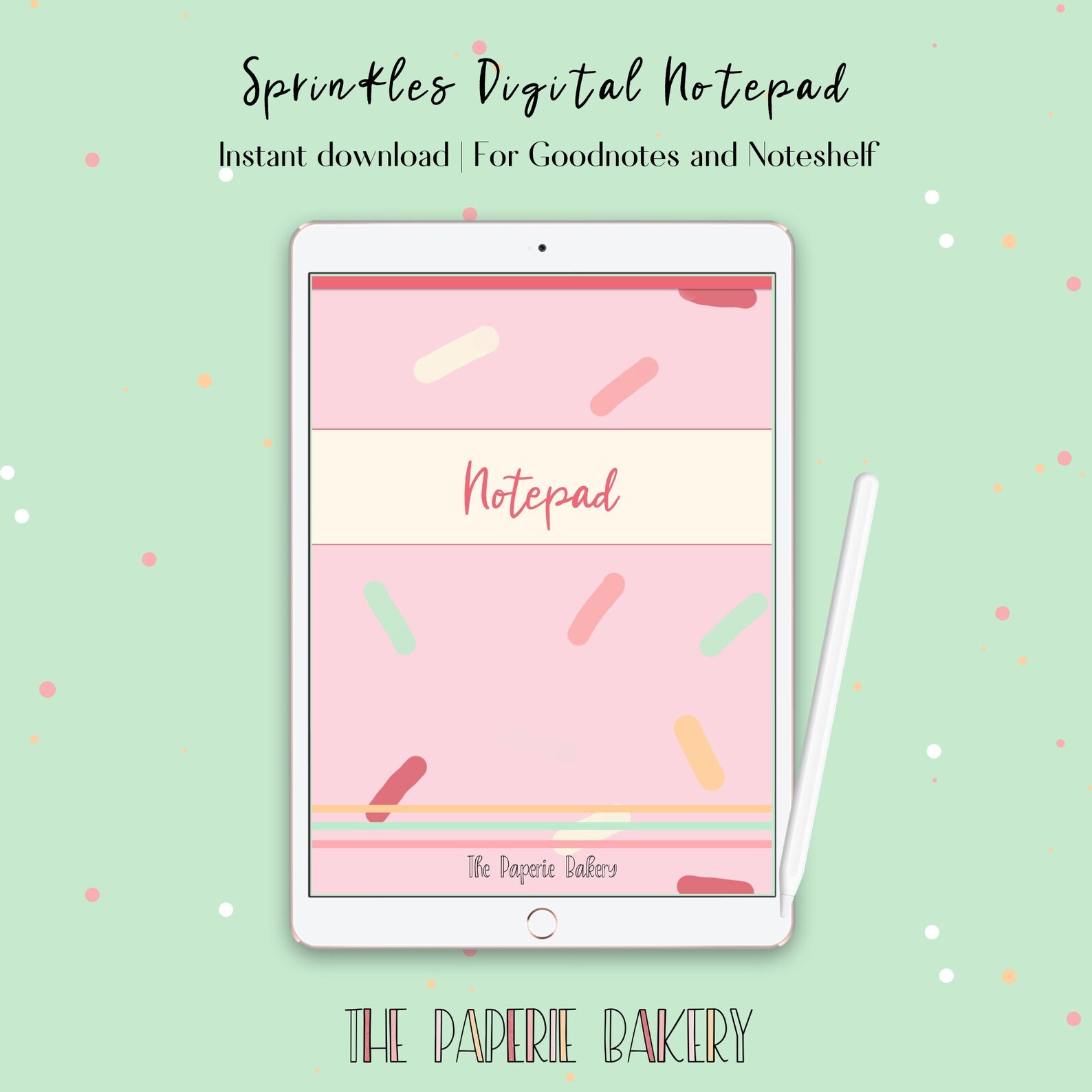 Sprinkles Digital Notepad | Notepad, Pastel Notepad, Goodnotes ...