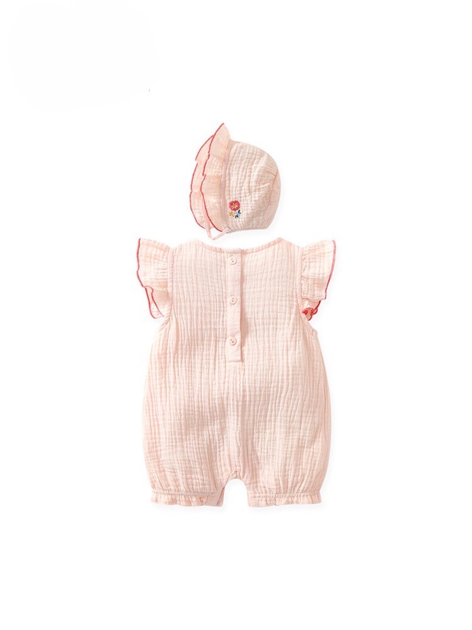 Baby Girl Summer Romper - Pink Floral - Etsy