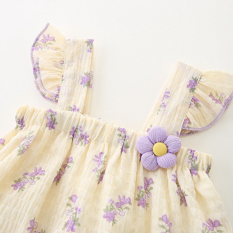 Baby Girl Romper- Purple Floral - Etsy