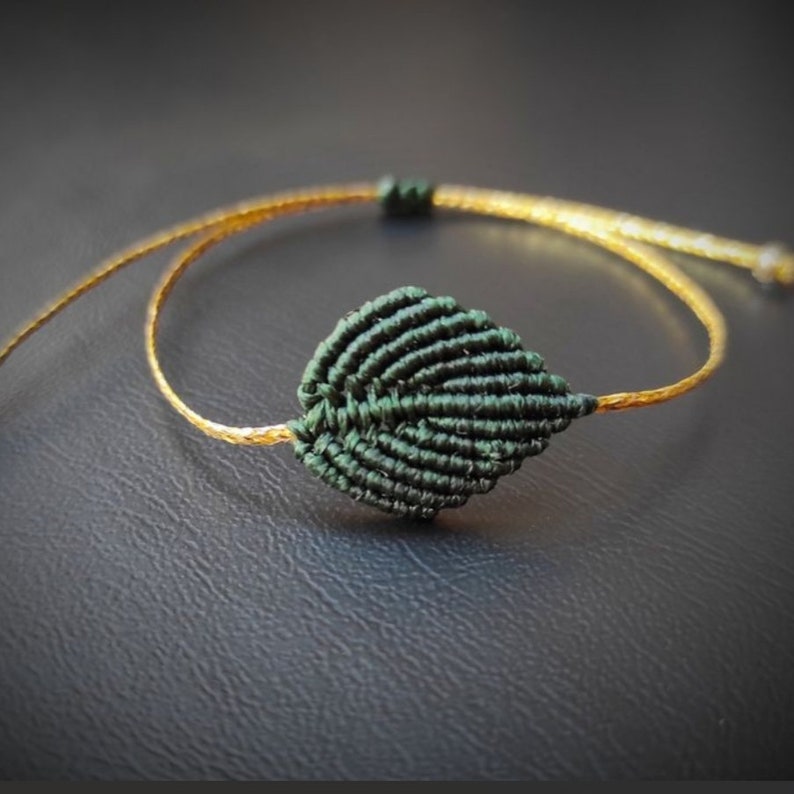 Macrame Leaf Braceletsmacrame Braceletleaf | Etsy