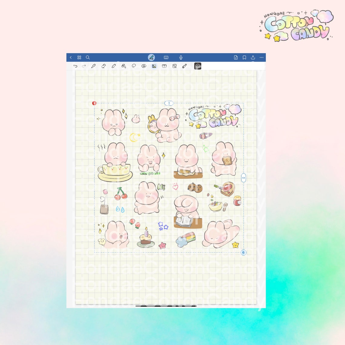 Cute Pink Bunny Clipart Printable Print | Kawaii Illustrations Clip Art ...