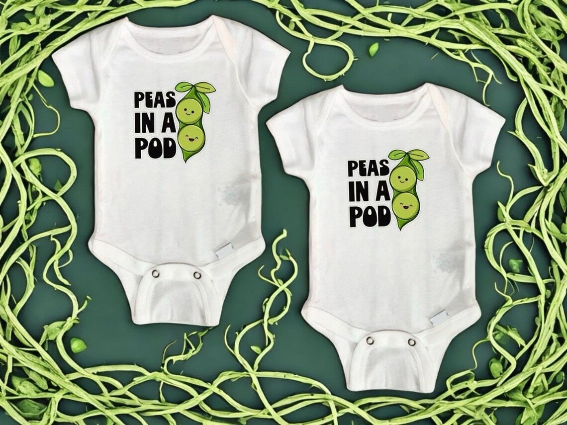 Two Peas in a Pod Twin Onesie® | Peas in a Pod Bodysuit | Baby Shower ...