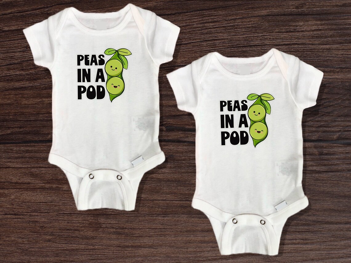 Two Peas in a Pod Twin Onesie® | Peas in a Pod Bodysuit | Baby Shower ...