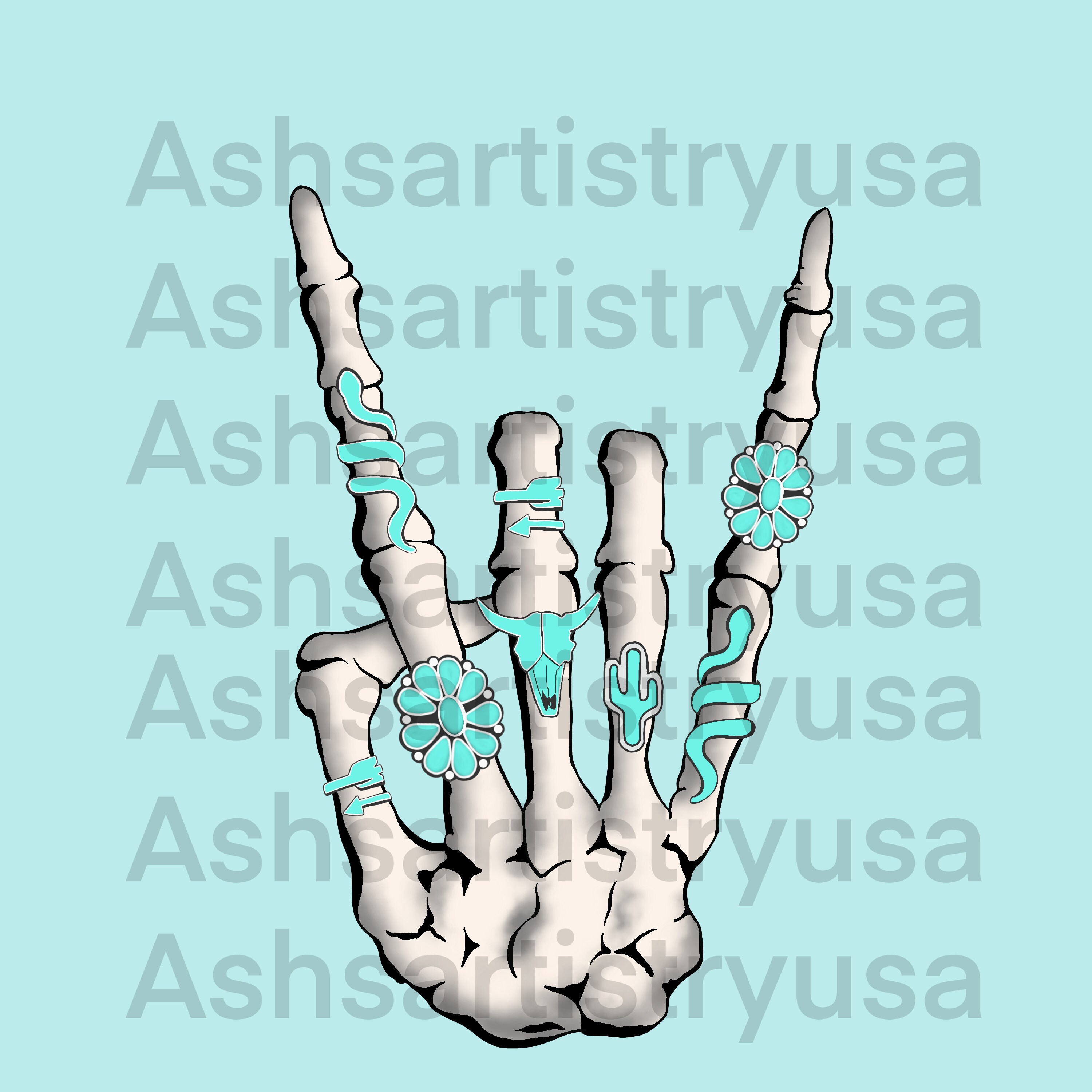Western Turquoise Skeleton PNG Design Western Designs Skeleton Png ...