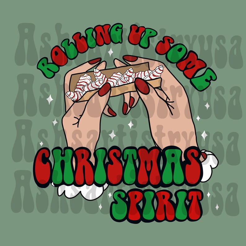 Rolling up Christmas Spirit PNG Design - Etsy