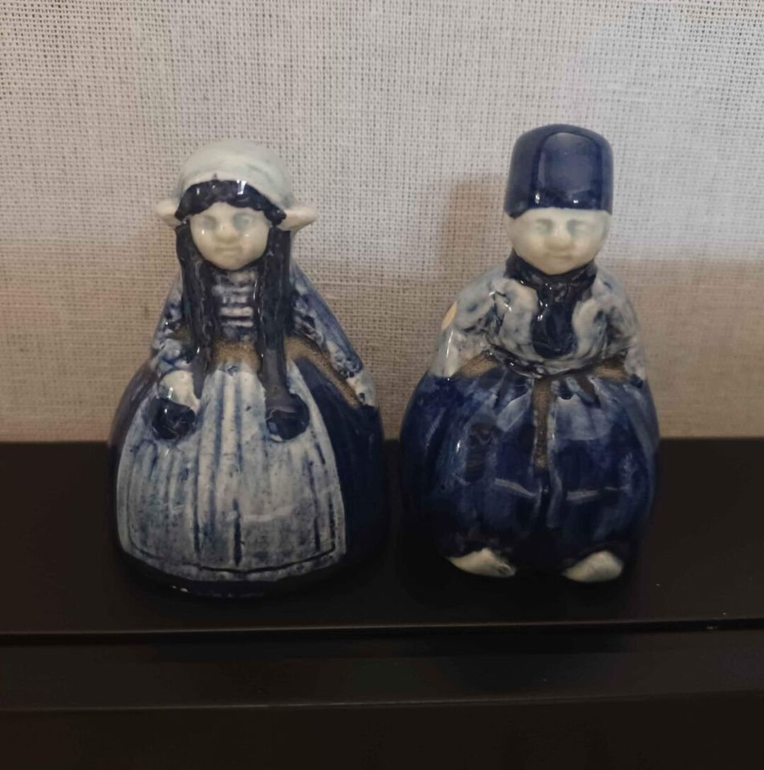 Vintage Miniature Delft Blue Dutch Girl & Boy Porcelain Figurines - Etsy