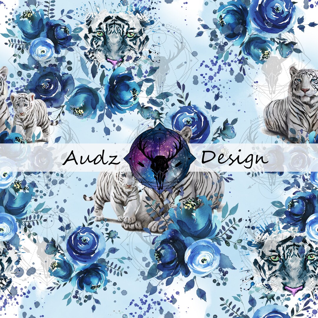 Seamless Digital Design, White Tiger - Etsy