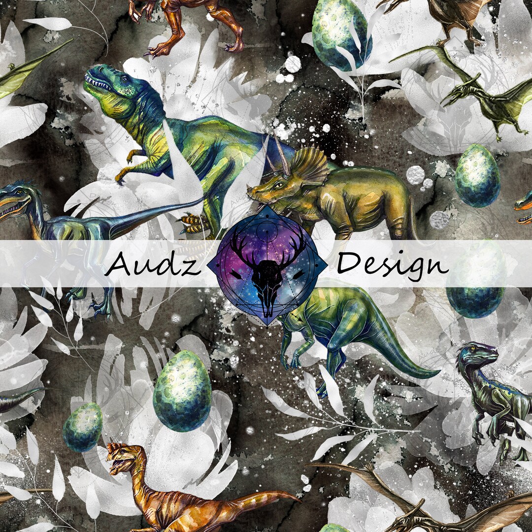 Seamless Digital Design, Dino Flower - Etsy