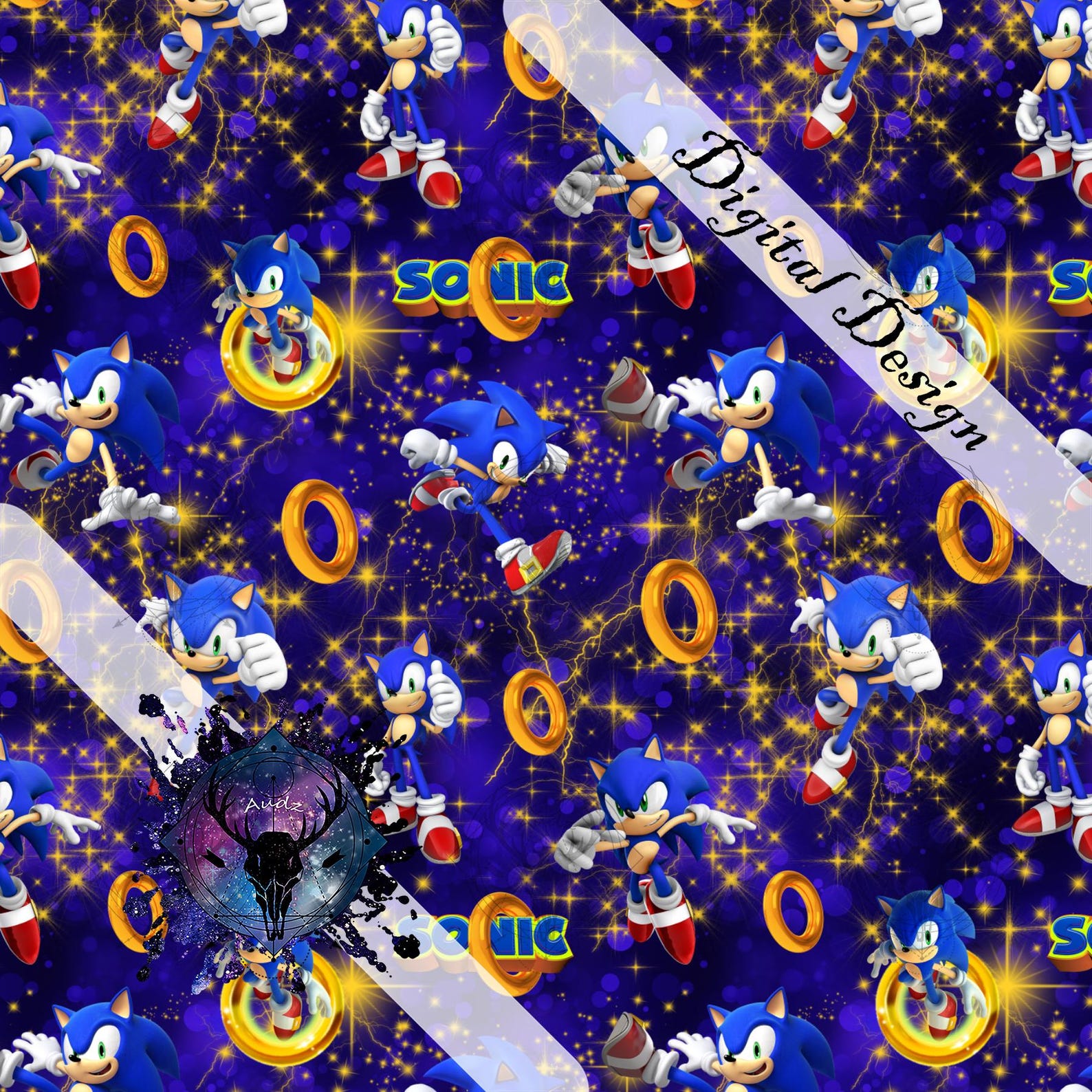 Seamless Digital Design, Sonic - Etsy