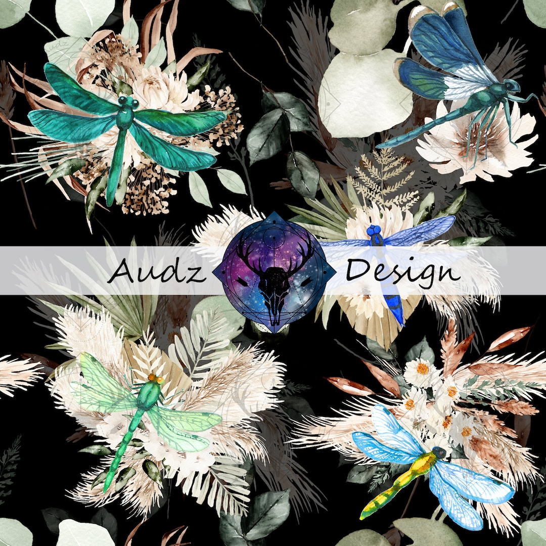 Seamless Digital Design, Dragonfly - Etsy