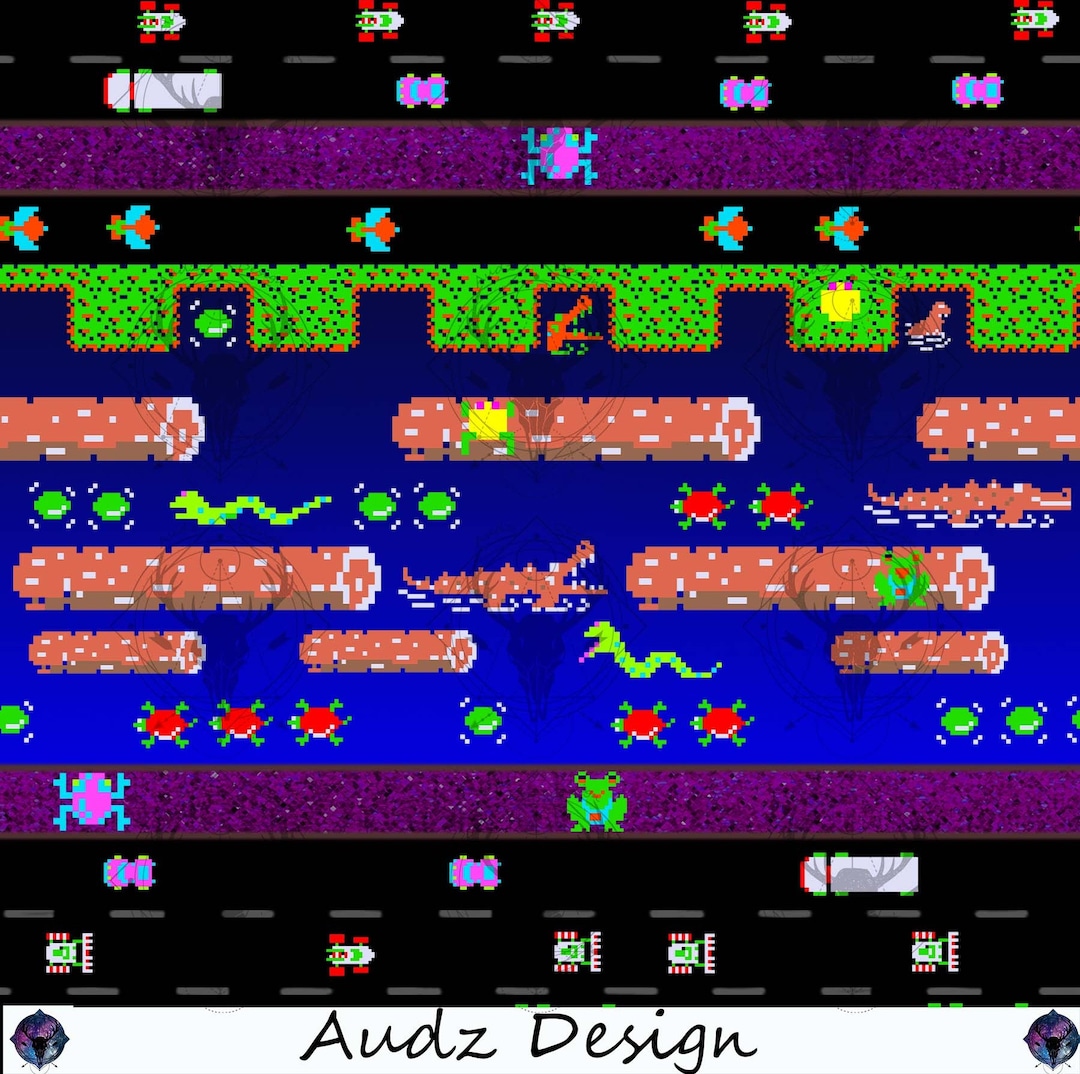 Seamless Digital Design, Frogger, Arcade - Etsy