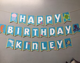 Under the Sea Birthday Banner Ocean Birthday Under the Sea - Etsy