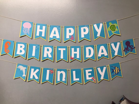 Ocean/under the Sea Themed Birthday Banner | Etsy