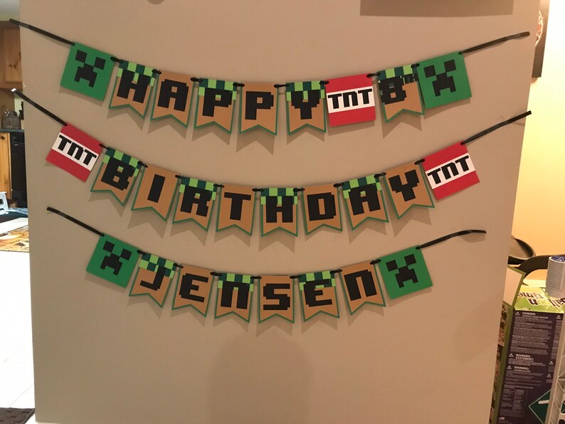Minecraft Inspired Banner Option 3 - Etsy