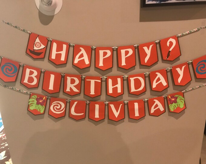 Moana Banner Moana Birthday Banner Moana Flags Banner. MOANA. INSTANT ...