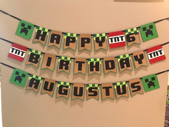 Minecraft Inspired Banner Option 3 - Etsy