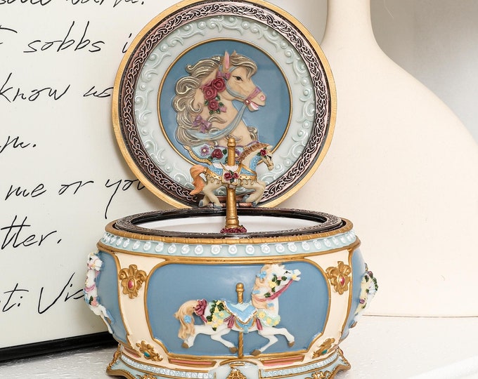 Ardleigh Elliott CAROUSEL HORSE Porcelain Egg Music Box Jewels First ...