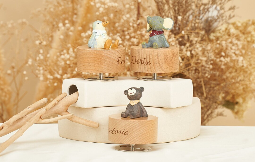Artistic Animal Music Box, Handcrafted Wooden Musical Toy With ...