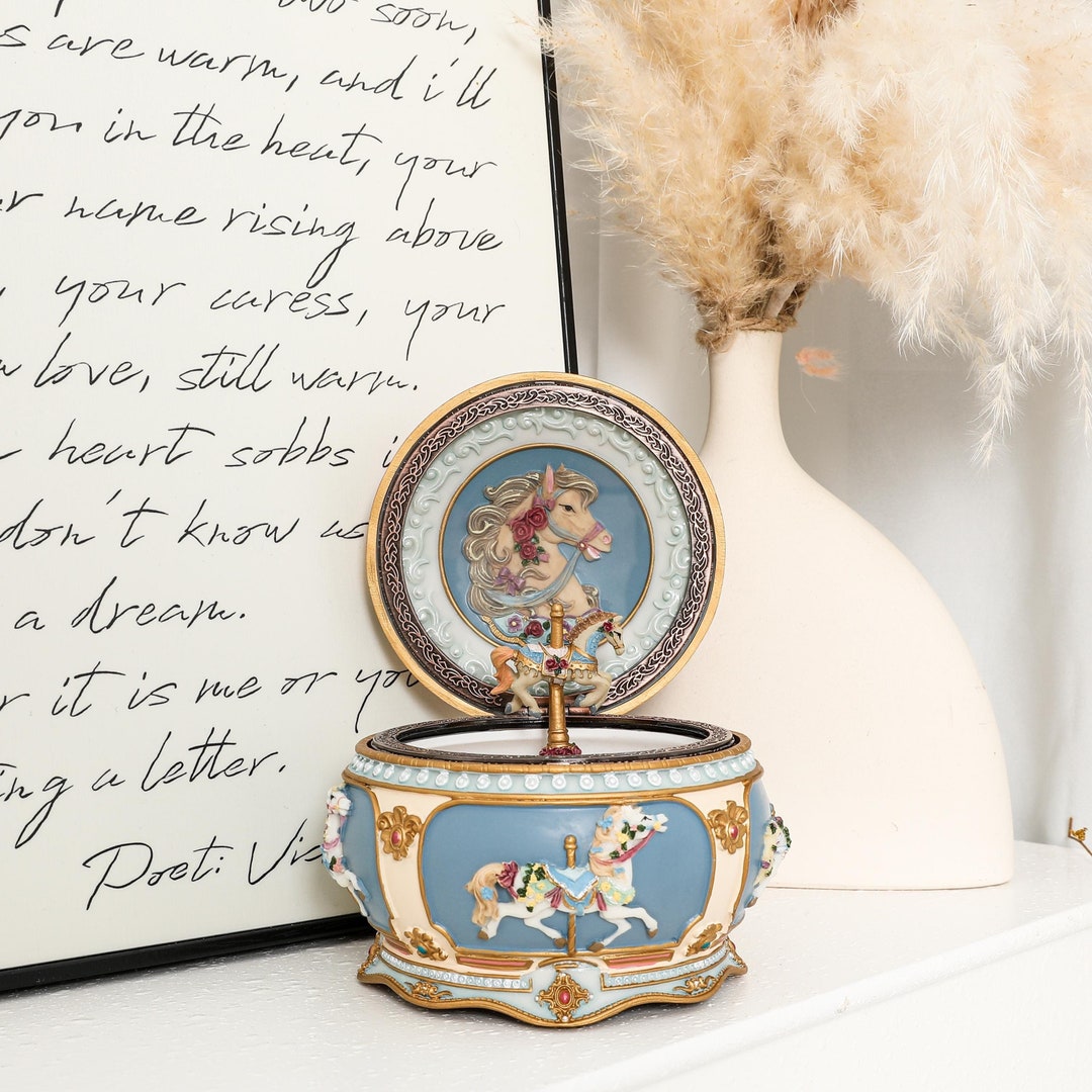 Personalized Carousel Horse Music Box, Custom Carousel Music Box ...