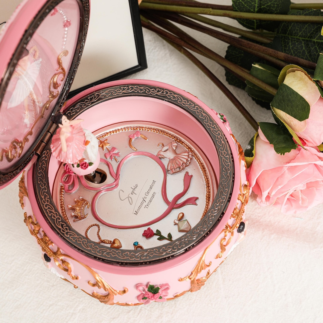 Personalized Ballerina Girl Rotate Music Box, Custom Ballerina Music ...