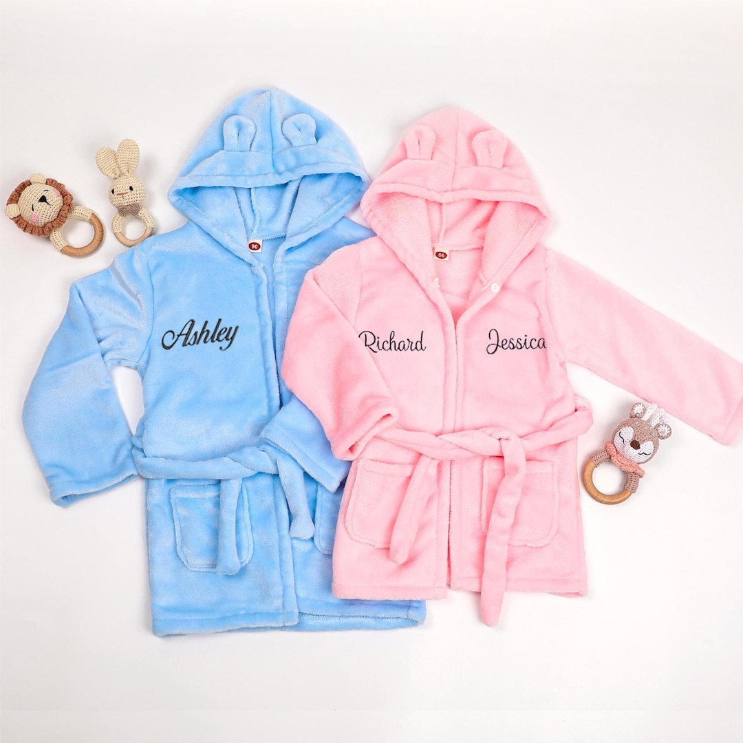 Personalized Baby Embroidered Robe,toddler Bath Robe, Kids Dressing ...