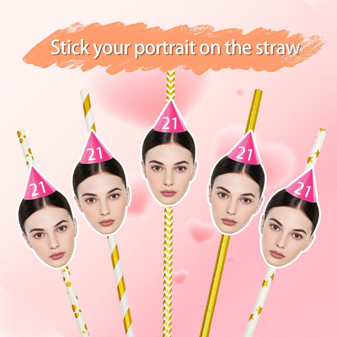 Custom Photo Face Straws, Personalized Face Straws, Photo Confetti for ...
