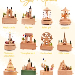 Musical Wooden Ballerina Carousel Keepsake, Handmade Music Box,custom ...