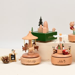 Musical Wooden Ballerina Carousel Keepsake, Handmade Music Box,custom ...